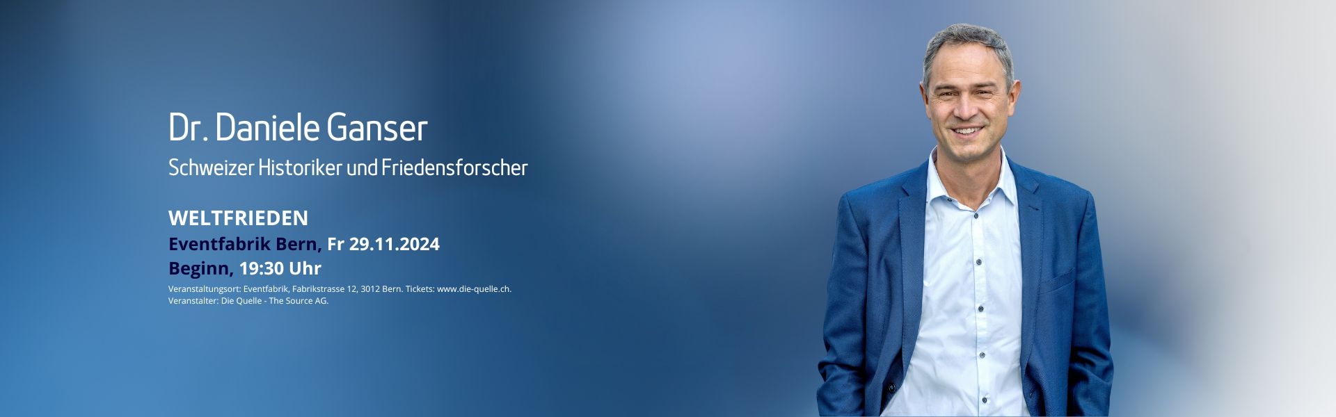 Weltfrieden - Daniele Ganser (Dr. phil.) | VORTRAG - Bern Welcome