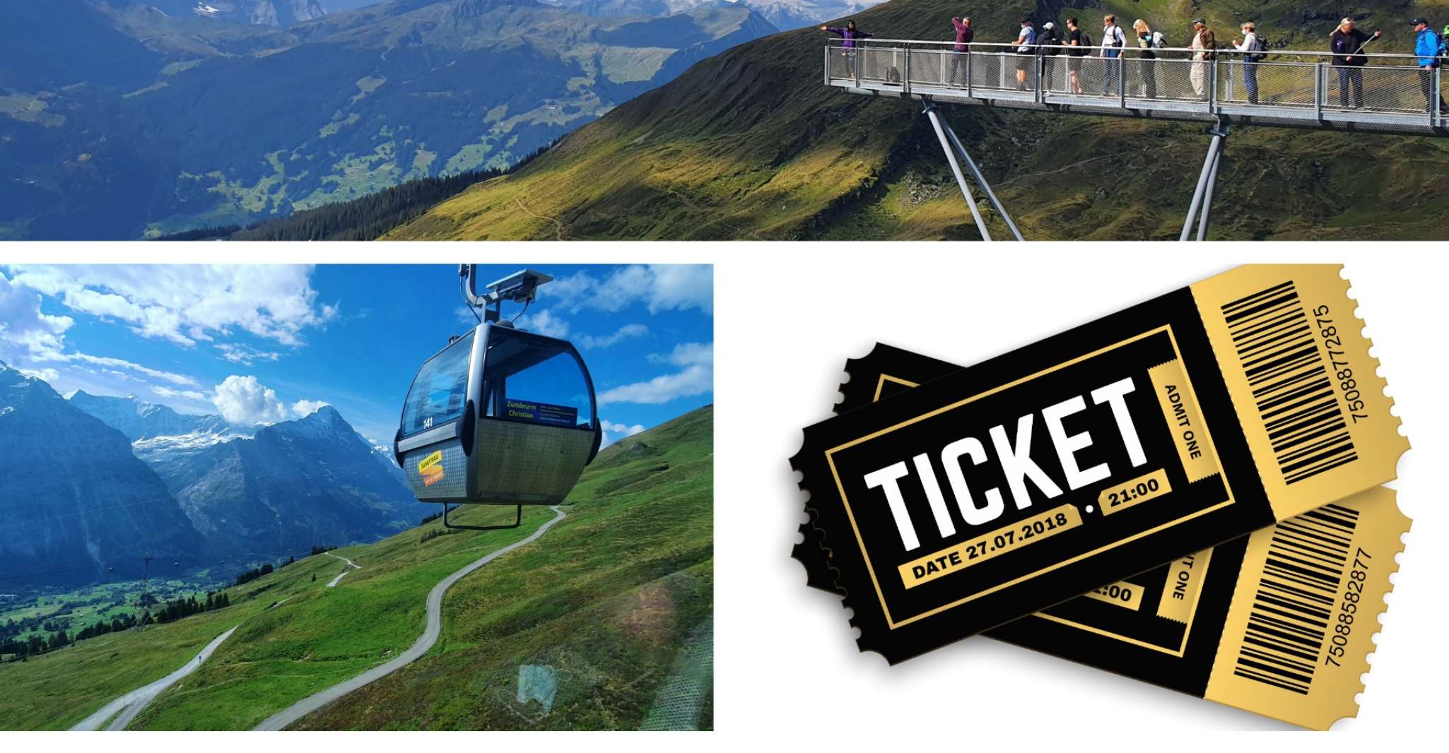 Attraktions-Ticket: Grindelwald First Seilbahn & Cliff Walk ...