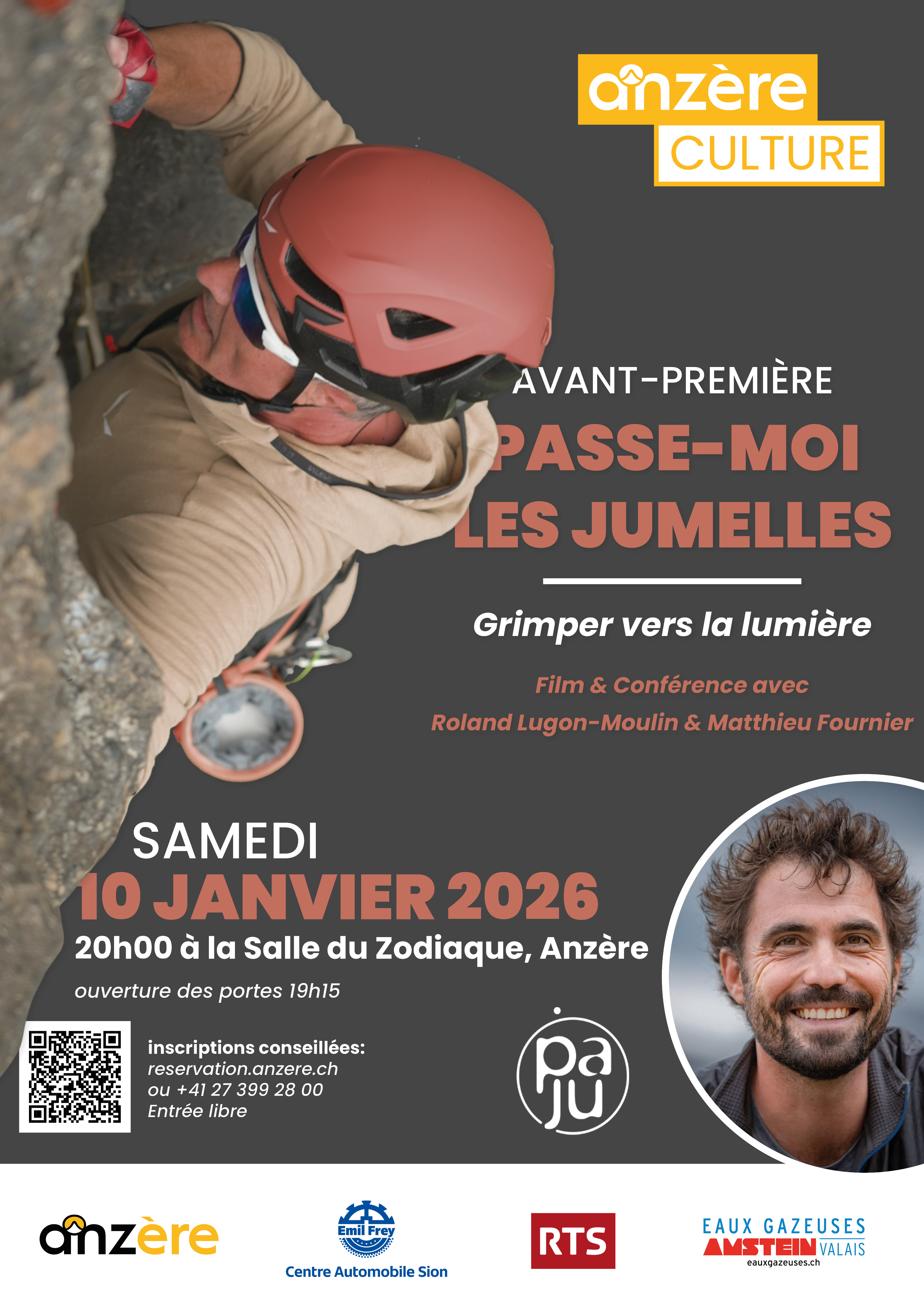 Avant-première de Passe moi les jumelles RTS-PAJU - Anzère - Guidle