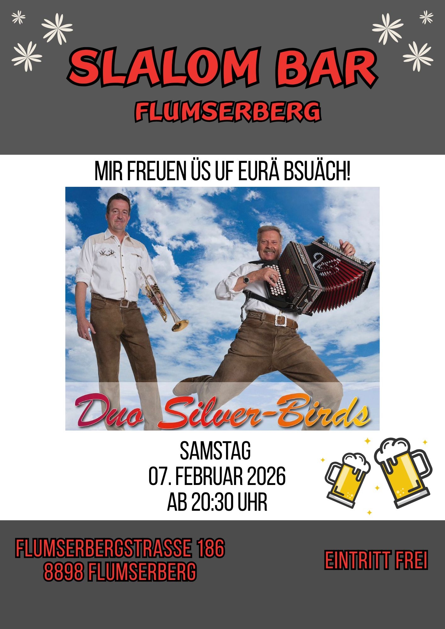 DUO SILVER-BIRDS in der SLALOM BAR :: Region Sarganserland Werdenberg